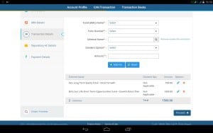 Screenshots of the new MF Utility online transaction portal