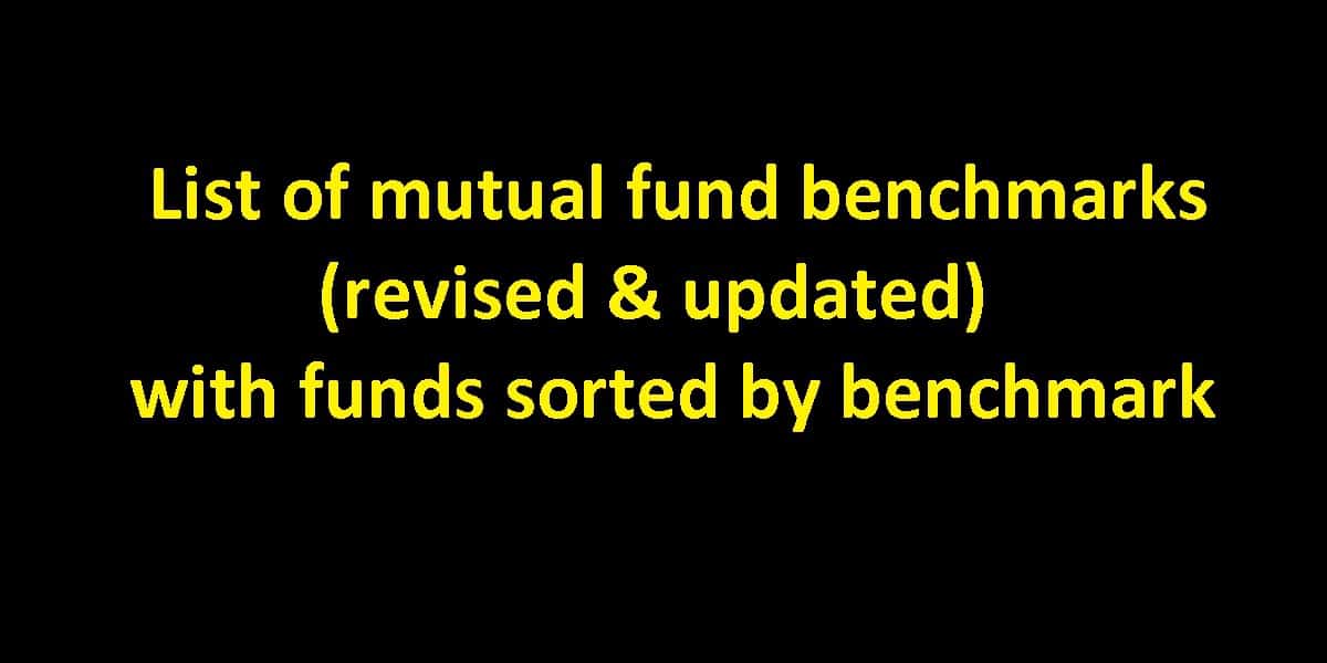 List of mutual fund benchmarks (2019) with funds sorted by benchmark