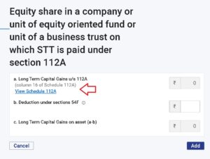 Step-by-step guide to enter MF and share capital gains in ITR2 (or ITR3)