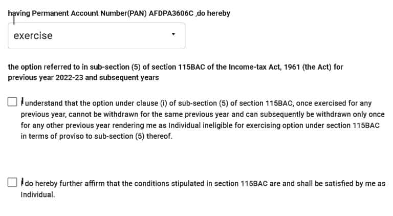 Who should submit Form 10-IE before filing ITR for AY 2023-2024?