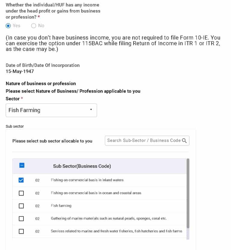 Who should submit Form 10-IE before filing ITR for AY 2023-2024?