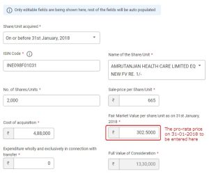 How to calculate LTCG with Grandfathering for equity shares that split ...